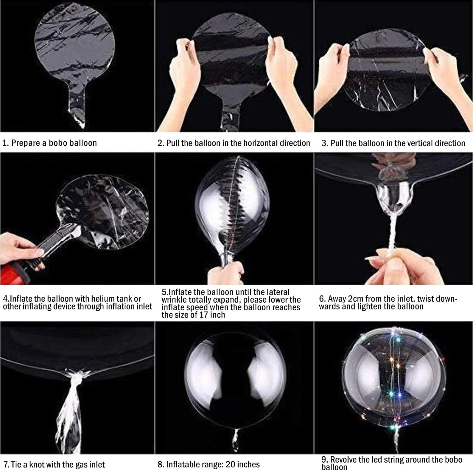 10 Pcs White Led Balloons OR 10 Pcs Color Led Balloons With - Etsy