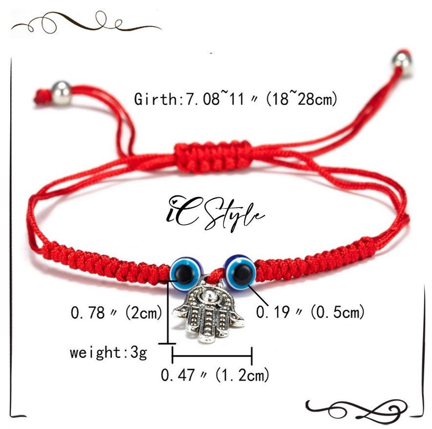 Evil Eye Jewerly for Woman and Men Lucky Kabbalah Red String | Etsy