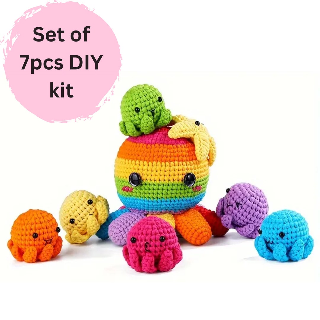 Octopus Crochet Kit, Jellyfish Crochet Kit for Beginner, Starter Kit ...