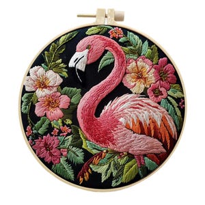 Flamingo Embroidery Kit for Beginner Modern Embroidery Kit With Animal ...