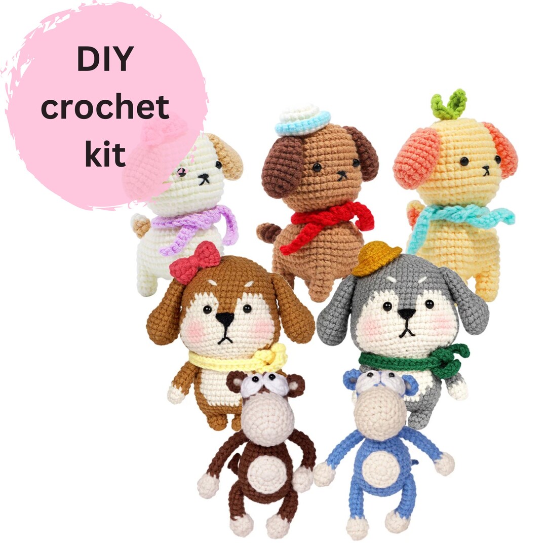 Dog Crochet Kit, Puppy Amigurumi Crochet Kit, Corgi Crochet Kit Cat ...