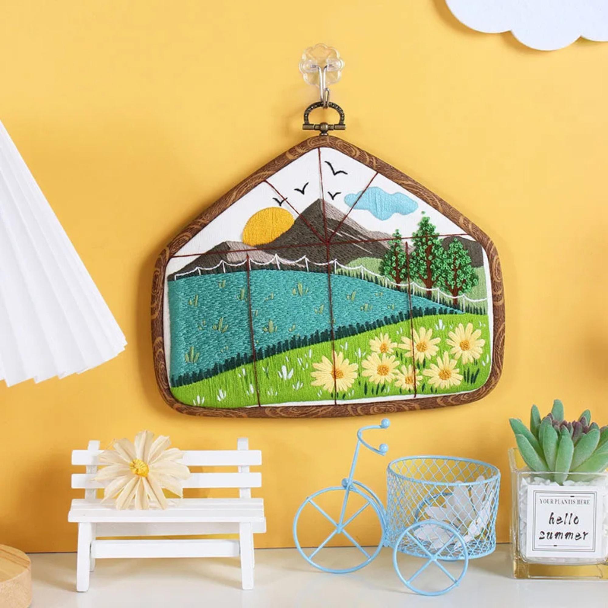 Landscape Embroidery Kit for Beginner, Modern Embroidery Kit, Diy Craft ...