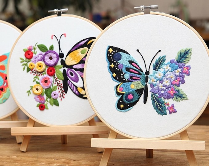 Set of 3 Embroidery Kit for Beginner Modern Embroidery Kit With ...