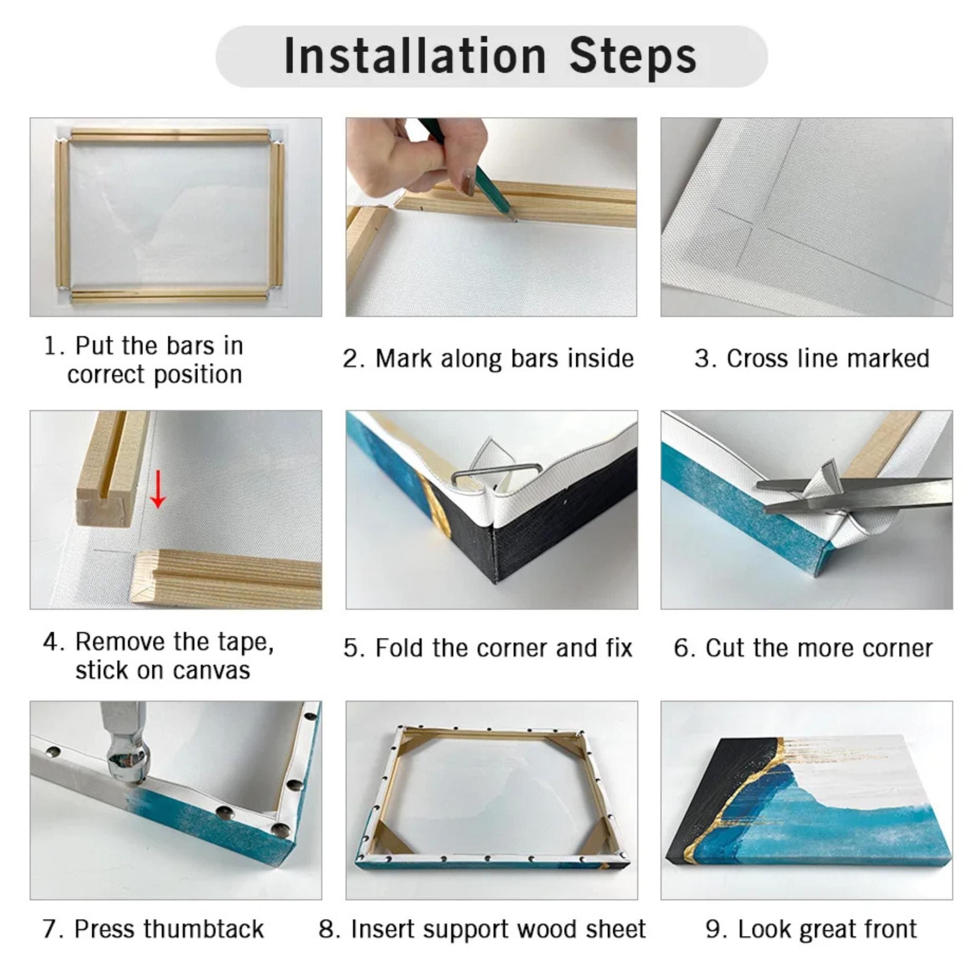 Large DIY Wooden Canvas Frame Kit, Stretcher Bars - Etsy