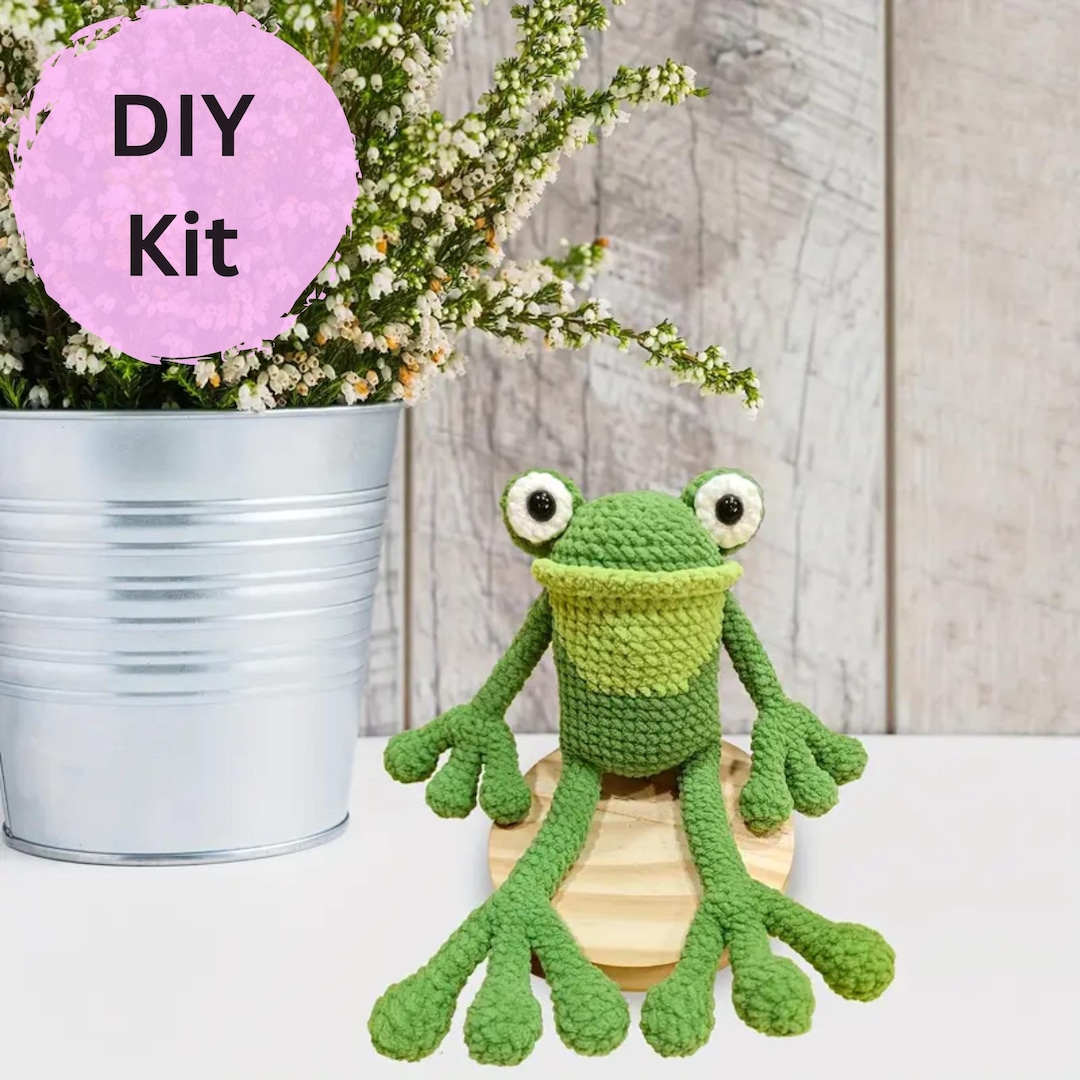 Frog Crochet Kit Beginner Crochet Kit Starter Crochet Kit Crochet ...