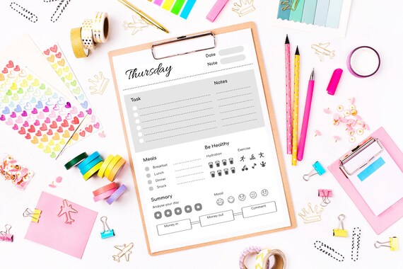 Printable 7 Day Planner Daily Planner Day Planner Work Planner | Etsy