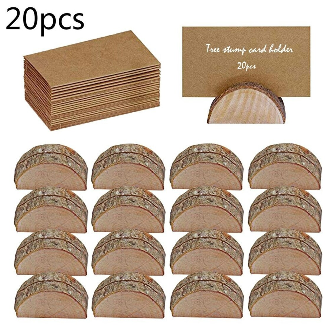 20 Wooden Table Holder Photo Display Set of 20 Rustic Wedding Decor ...