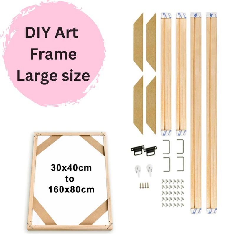 Large DIY Wooden Canvas Frame Kit, Stretcher Bars - Etsy