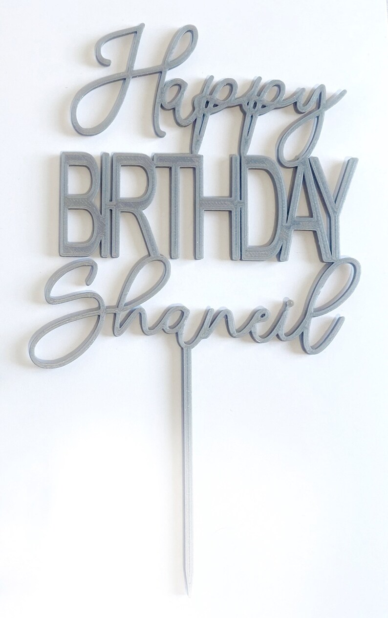 Modern Custom Cake Topper 3D Printed Decoration - Etsy