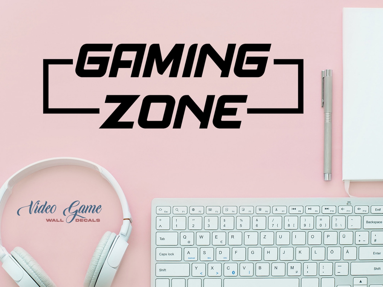 Gaming Zone Wall Decal Entertainment Room Decor Kids Bedroom | Etsy