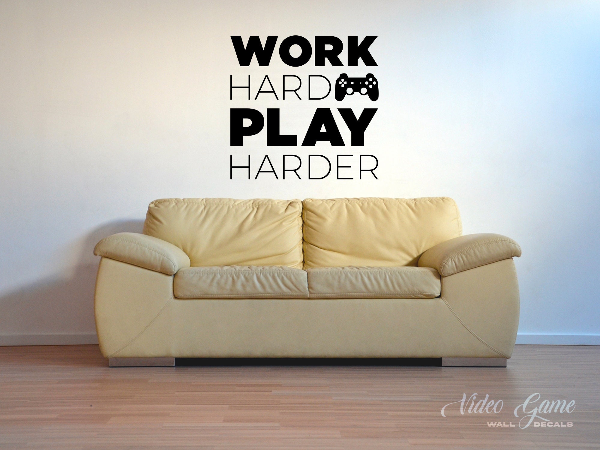 Work Hard Play Harder Gaming Video Game Wall Decal Gaming - Etsy