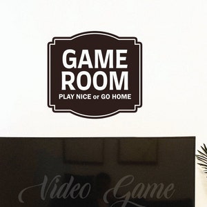 Game Room Sign Video Game Wall Decal, Gaming Room Decor, Vinyl ...