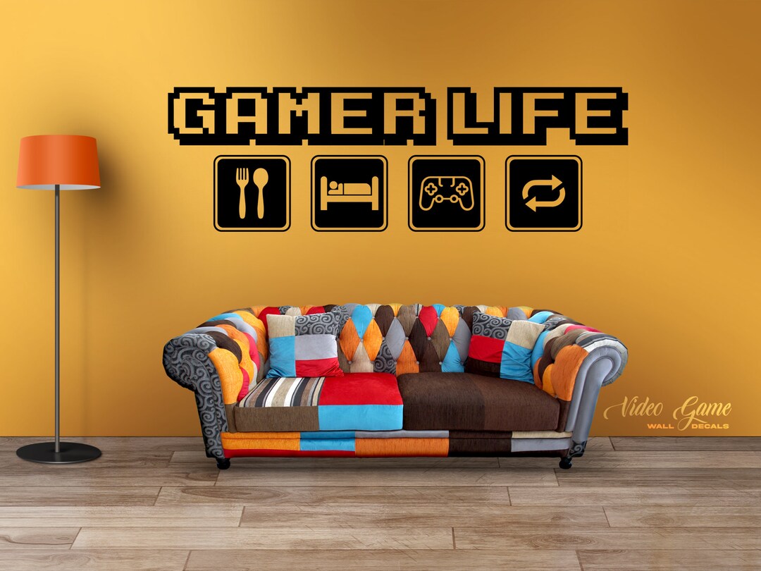 Video Game Wall Decal, Gamer Life Decal, Gaming Room Decor, Gift for ...