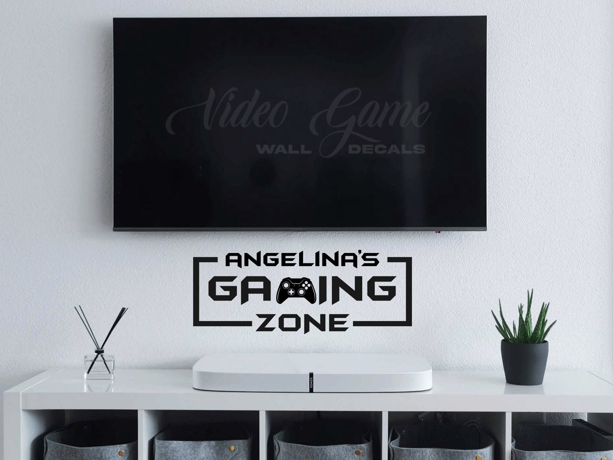 Personalized Gaming Zone Video Game Wall Decal Gaming Room | Etsy