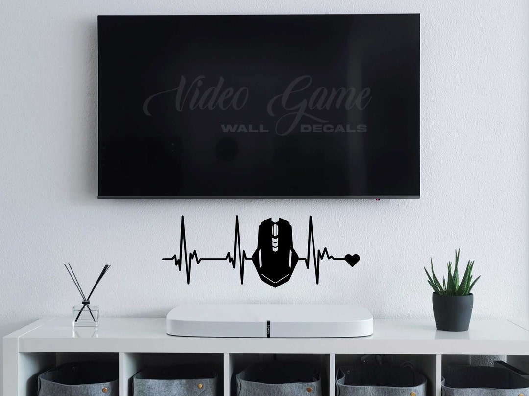 Calcomanía de pared para juegos de PC Gaming Heartbeat, decoración de ...