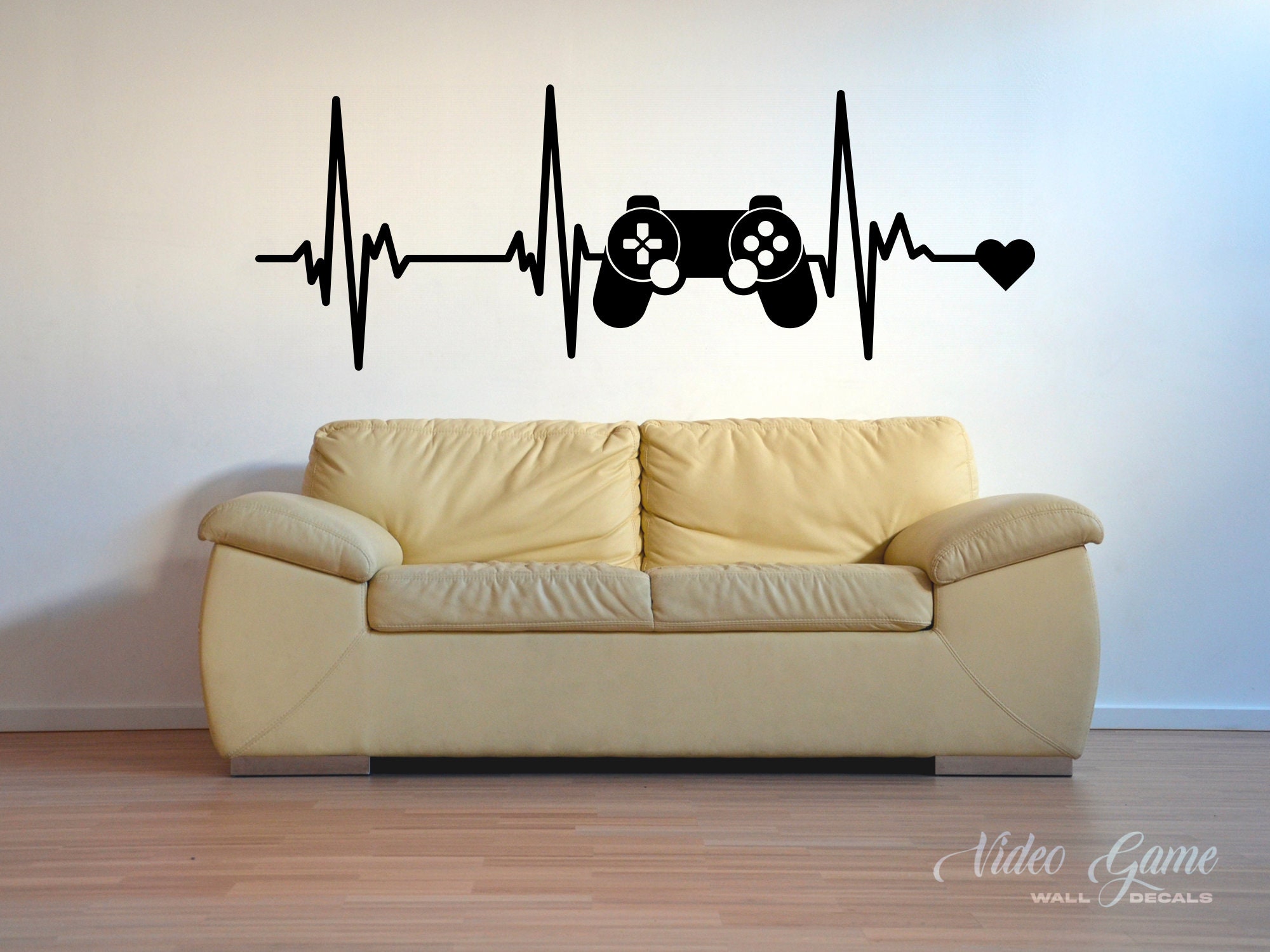 Gaming Controller Heartbeat Video Game Wall Decal Gaming Room - Etsy