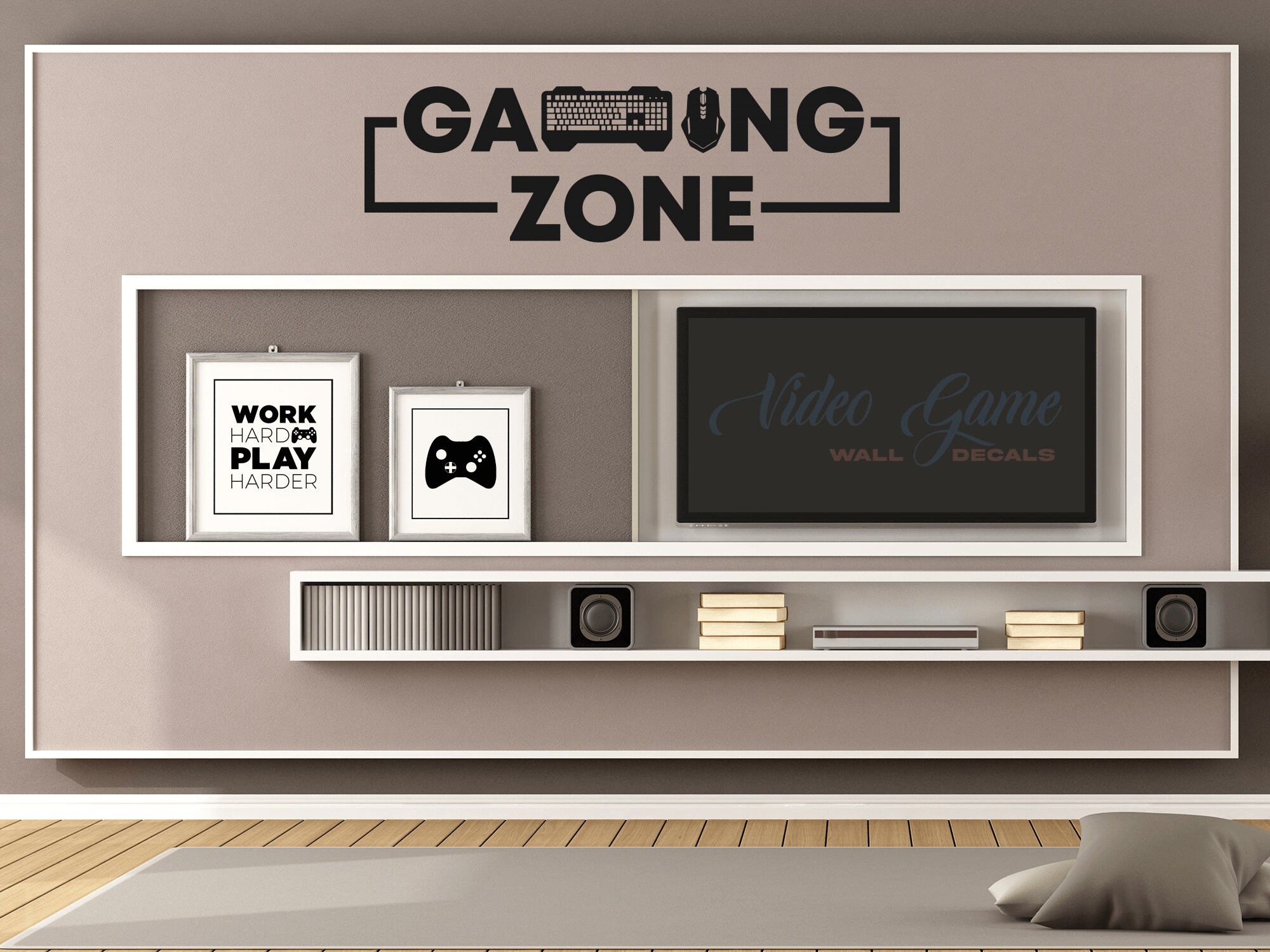 PC Gaming Zone Wall Decal Computer Entertainment Room Decor | Etsy