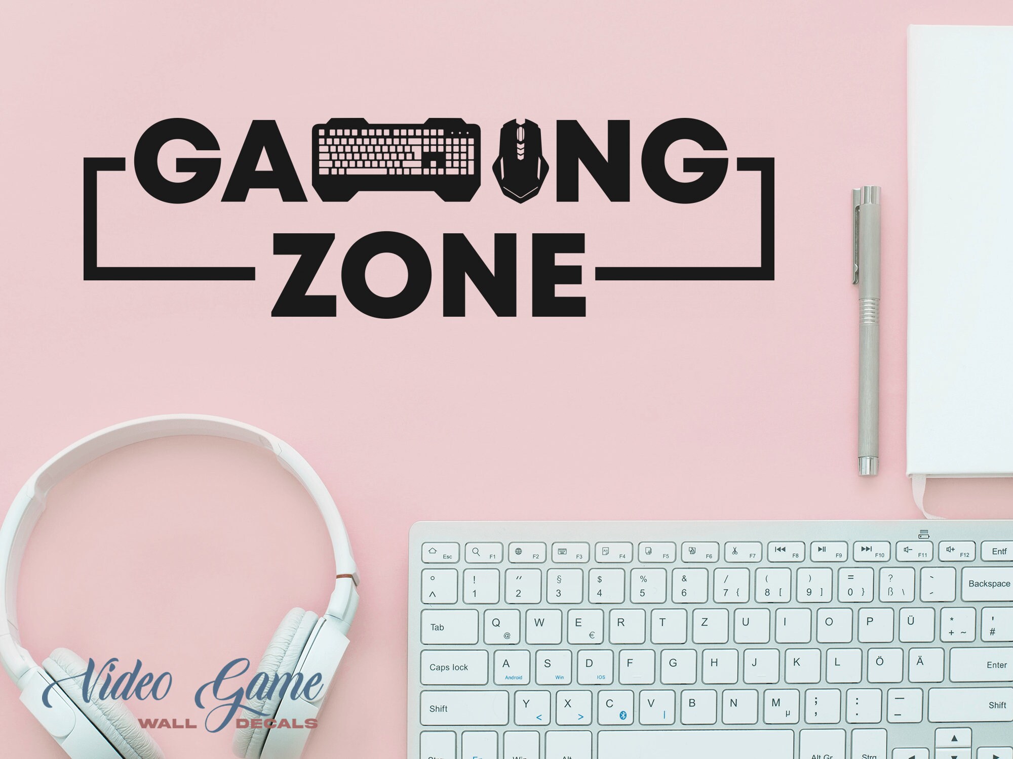 PC Gaming Zone Wall Decal Computer Entertainment Room Decor | Etsy