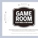 Game Room Sign Video Game Wall Decal Gaming Room Decor Vinyl - Etsy