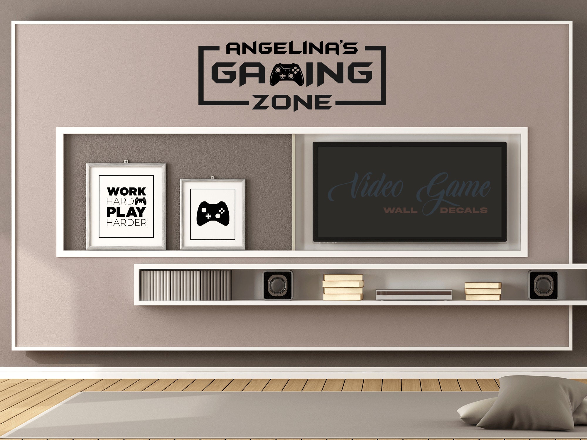 Personalized Gaming Zone Video Game Wall Decal Gaming Room | Etsy