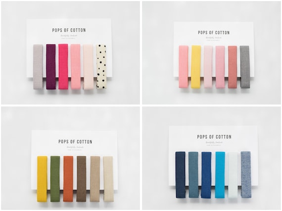 Fabric Hair Clips Set Pack of 6 Hair Clips Fully Lined - Etsy