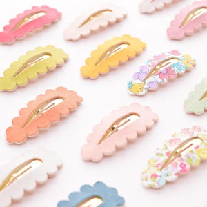 Liberty and Linen Clips Bundle | Pack of 5 Scallop Hair Clips |toddler ...