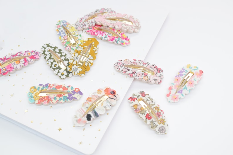 Liberty Snap Clips Liberty Scallop Hair Clips Baby Toddler - Etsy