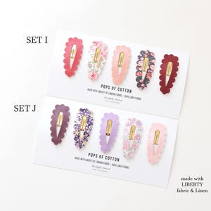 Liberty and Linen Clips Bundle Pack of 5 Scallop Hair Clips toddler ...