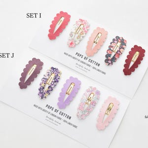 Liberty and Linen Clips Bundle | Pack of 5 Scallop Hair Clips |toddler ...