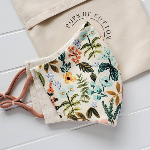 Organic Cotton Face Mask With Filter Pocket and Nose Wire - Etsy