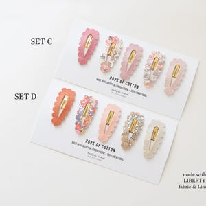Liberty and Linen Clips Bundle Pack of 5 Scallop Hair Clips toddler ...