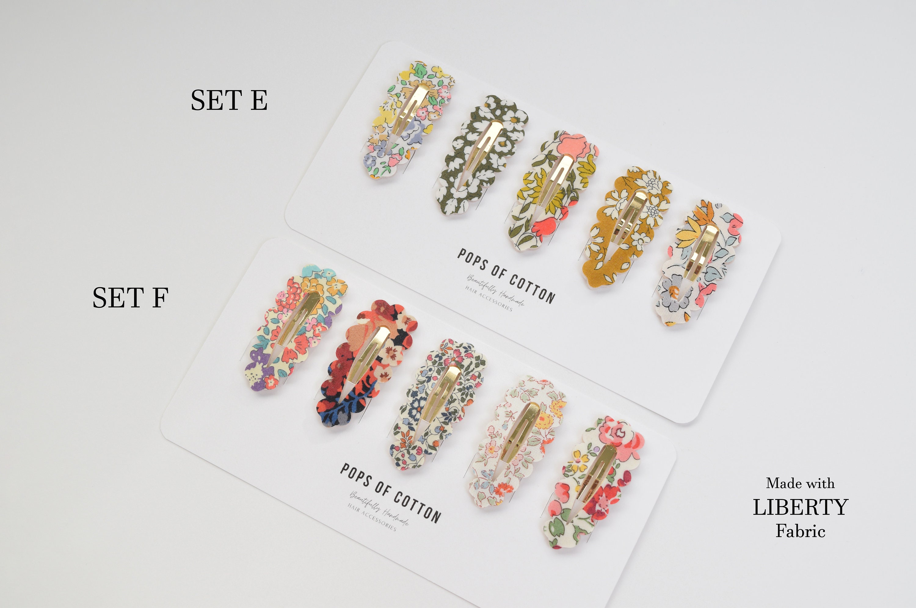 Liberty Clips Bundle | Pack of 5 Scallop Hair Clips |toddler Hair Clips ...