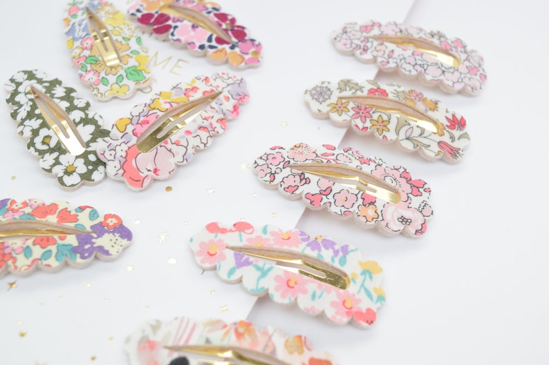 Liberty Clips Bundle Pack of 5 Scallop Hair Clips toddler - Etsy