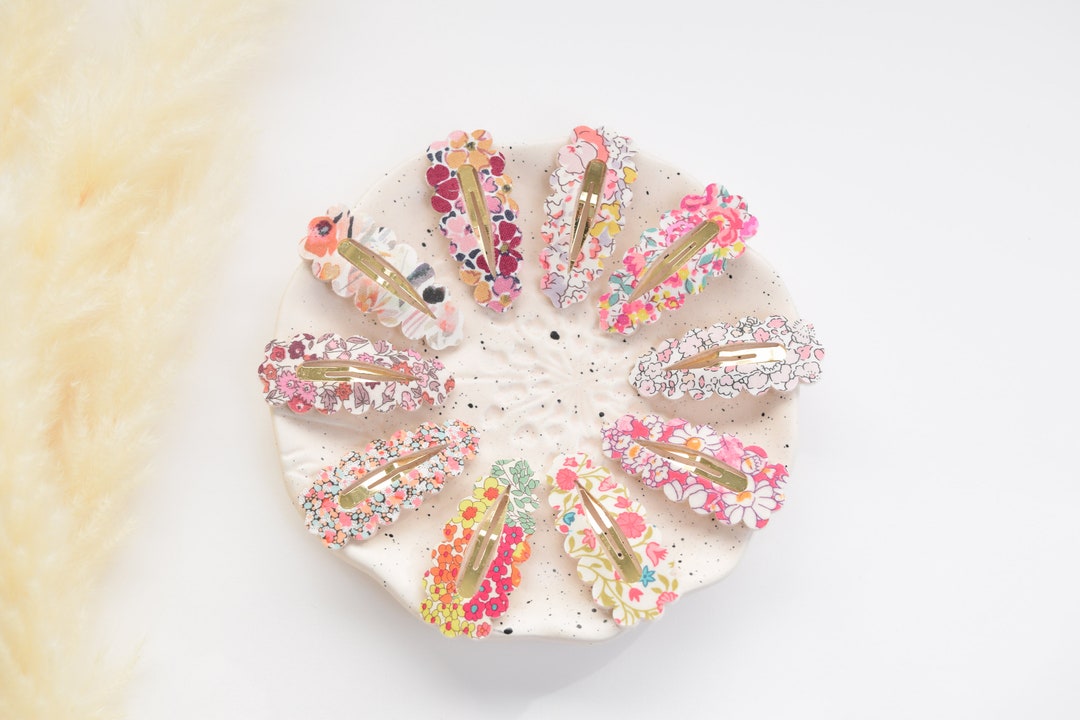 Liberty Hair Clips Liberty Scallop Snap Clips Baby Toddler - Etsy