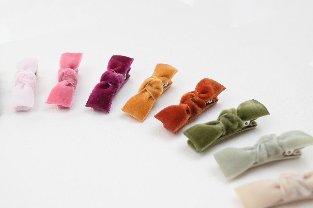 Velvet Knotted Clips | Pack of 5 Velvet Knot Clips | Fully or Half ...