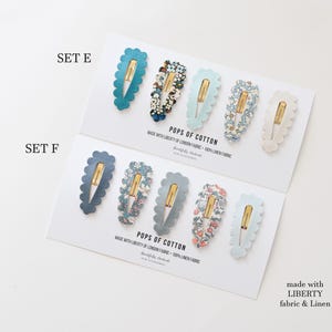 Liberty and Linen Clips Bundle Pack of 5 Scallop Hair Clips toddler ...