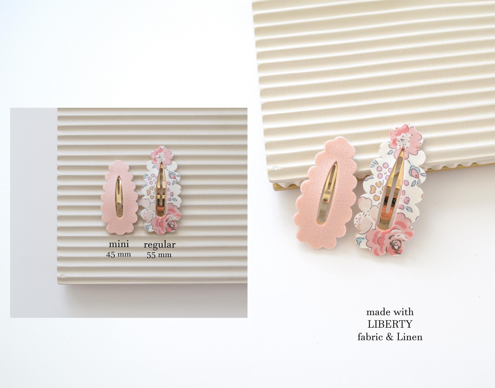 Liberty and Linen Clips Bundle | Pack of 5 Scallop Hair Clips |toddler ...