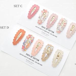 Liberty and Linen Clips Bundle | Pack of 5 Scallop Hair Clips |toddler ...