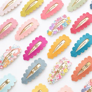 Liberty and Linen Clips Bundle | Pack of 5 Scallop Hair Clips |toddler ...