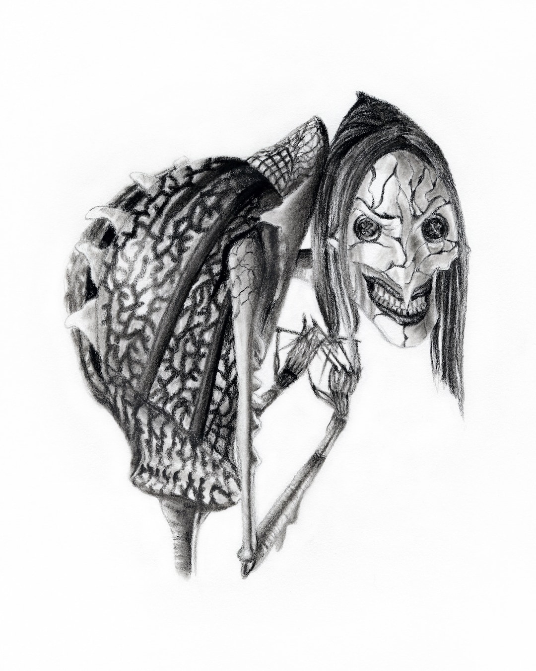 Beldam Other Mother From Coraline Charcoal Print - 4x6 or 8X10 Giclee ...