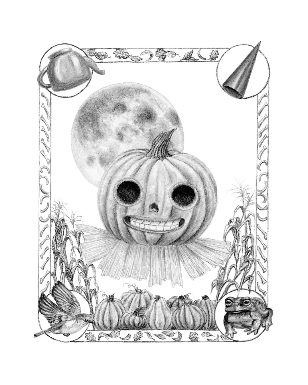 Over the Garden Wall Charcoal Print -- 8x10 Giclee - Etsy