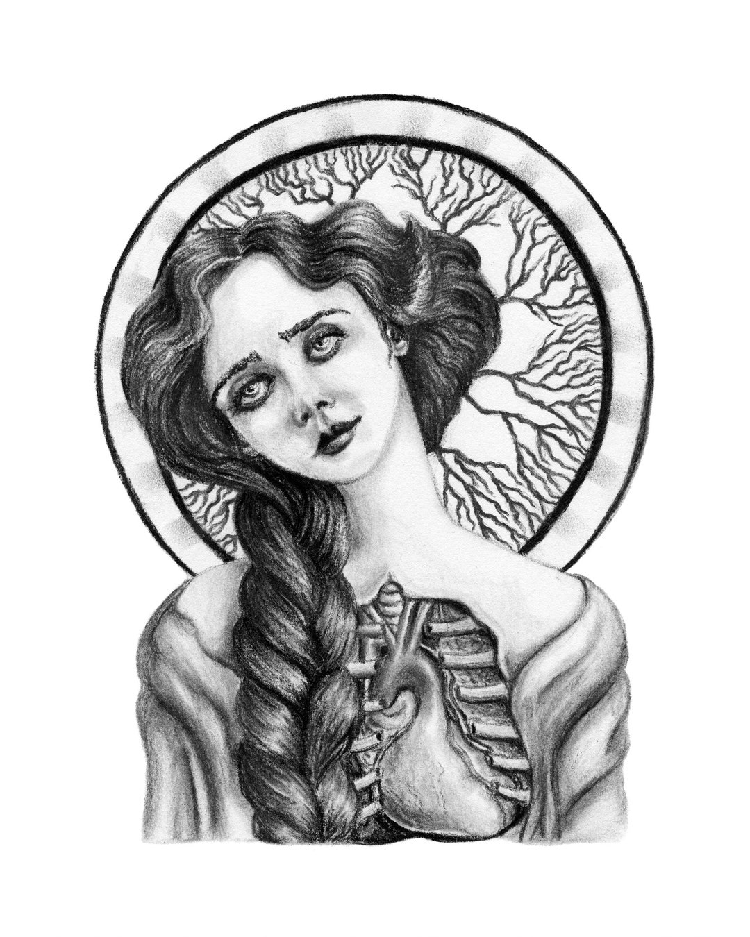 Saint Anatomia Charcoal Print 8x10 or 5x7 Giclee - Etsy