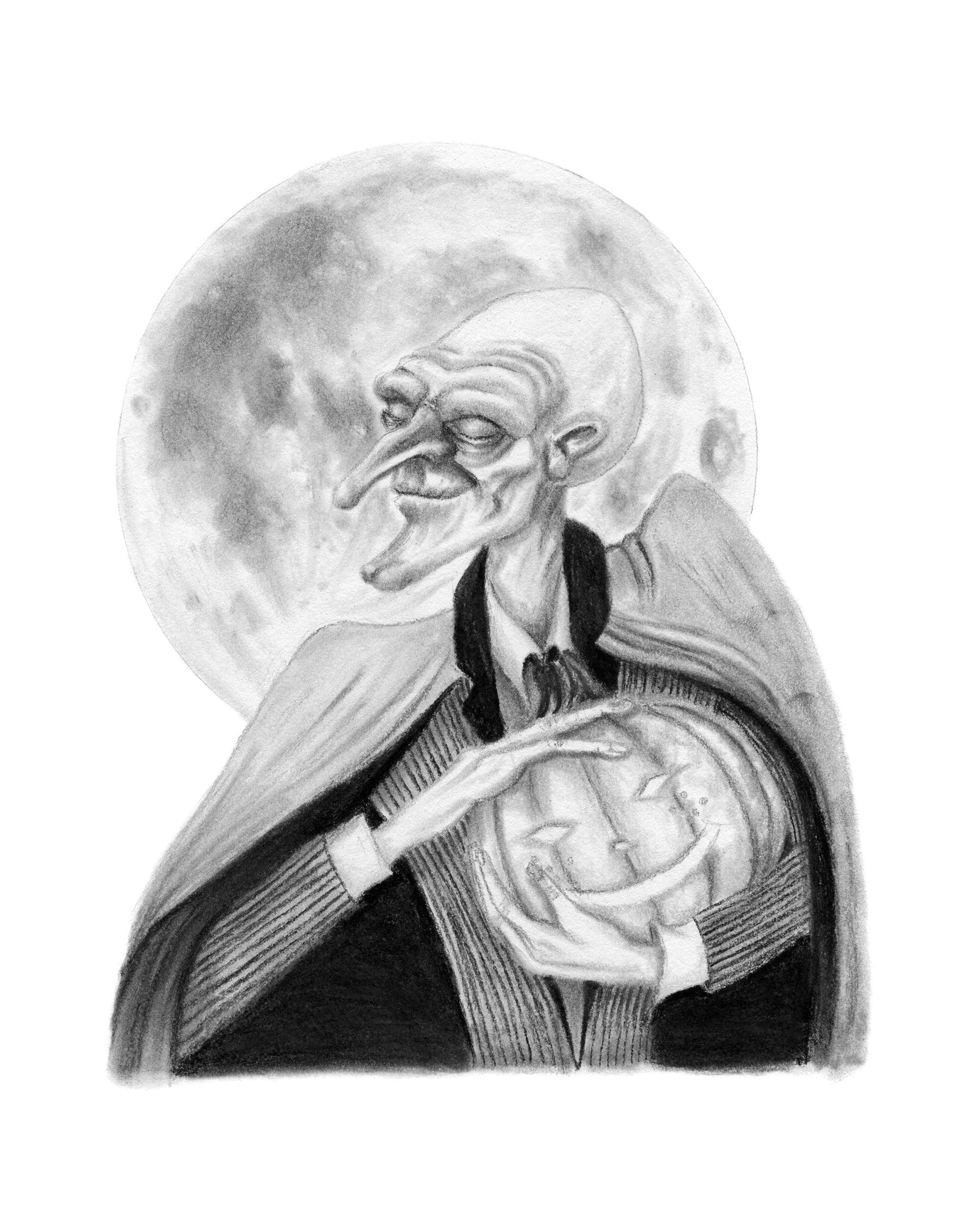 Moundshroud Halloween Tree Charcoal Print 8x10 Giclee - Etsy