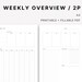 Weekly Overview A4 Printable Planner Insert WO2P Week on 2 Pages ...