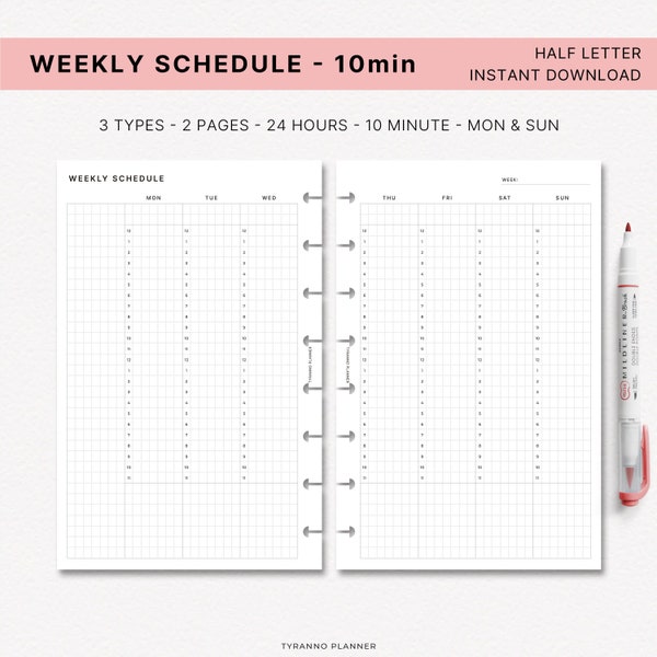 Mon Sun Weekly Planner - Etsy