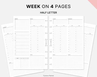 Half Hourly Schedule Letter Printable Weekly Planner - Etsy