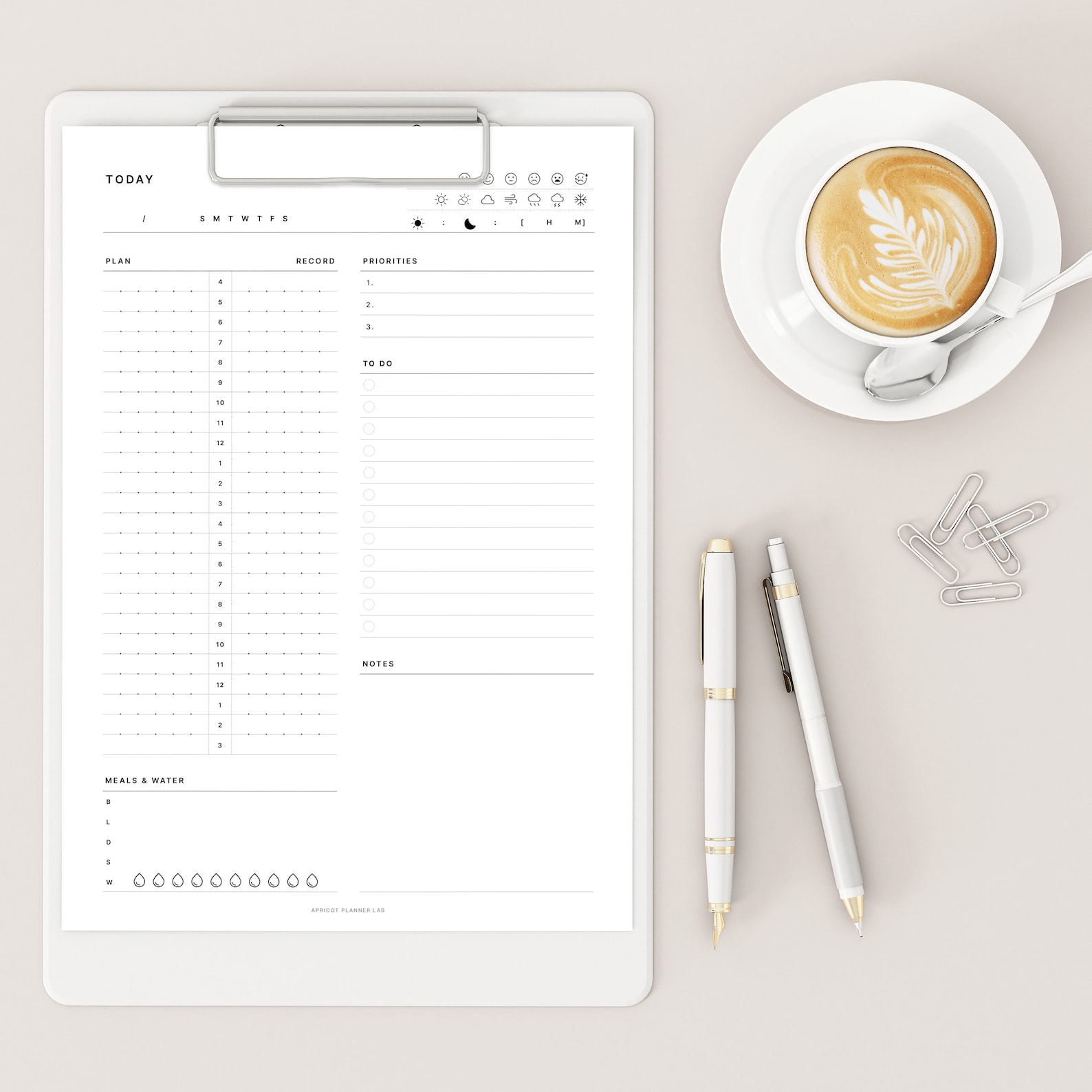 Daily Time Management A4 Printable Planner Insert DO1P Daily Schedule ...