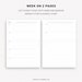Simple Weekly Diary | A5 | Line | Printable Planner Insert | WO2P ...