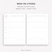 Simple Weekly Diary Line A4 Printable Planner Insert WO2P Horizontal ...