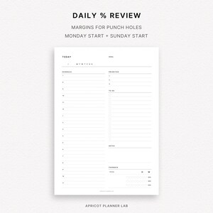 Daily Productivity Planner A4 Half Hourly Schedule Printable Planner ...